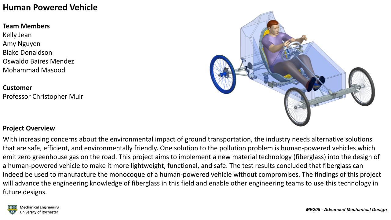 Human Powered Vehicle - Senior Design Day